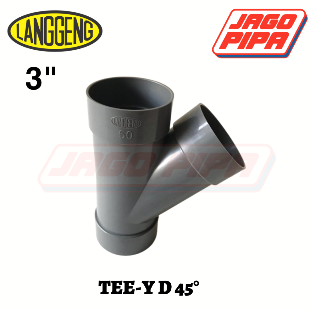 Jual Langgeng Tee Y 45 D 3 Inch / Tee Y 45 Derajat / Tee Way TY 45 DV 3 ...