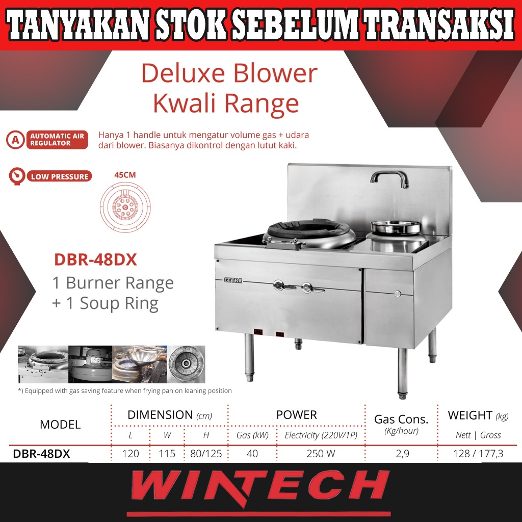 Jual Getra DBR-48DX Deluxe Blower Kwali Range 1 tungku + 1 Soup Ring ...