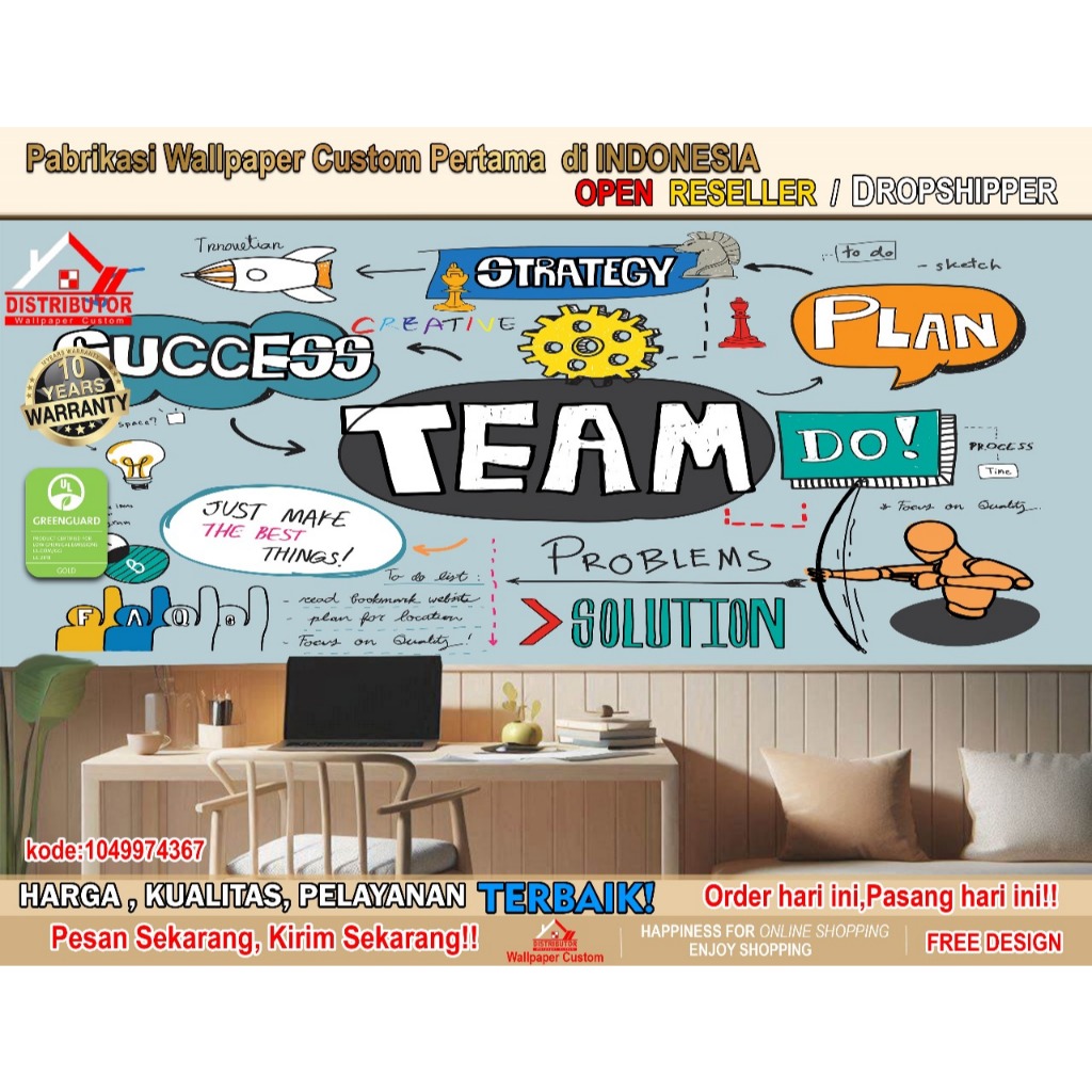 Jual Wallpaper Custom 3d Tema Motivasi Wallpaper Ruang Kantor Wallpaper Ruang Kerja