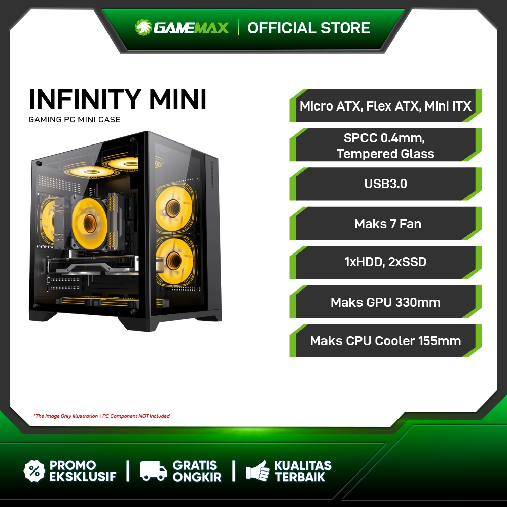 Jual Casing PC Gamemax Infinity Mini PC Case | Shopee Indonesia