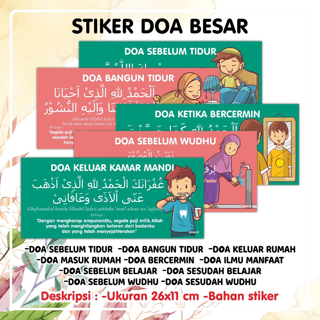 Jual Stiker doa sehari-hari - Stiker doa besar - sticker anak | Shopee ...