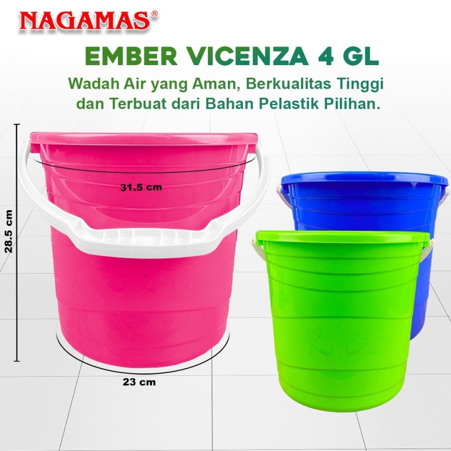 Jual Ember Plastik Tebal 4GL Nagamas Ember Plastik Tanpa Tutup | Shopee ...