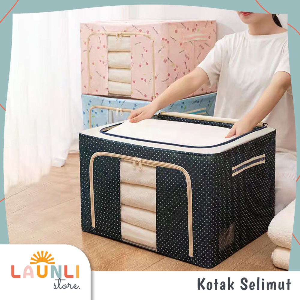 Jual Box Storage Keranjang Dengan Penutup Resleting Penyimpanan Pakaian ...
