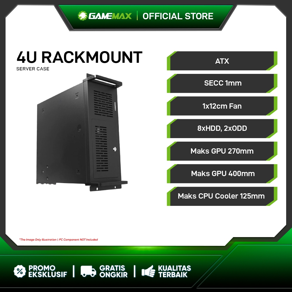 Jual GAMEMAX 4U Rackmount Server 4U Industrial PC Case | Shopee Indonesia