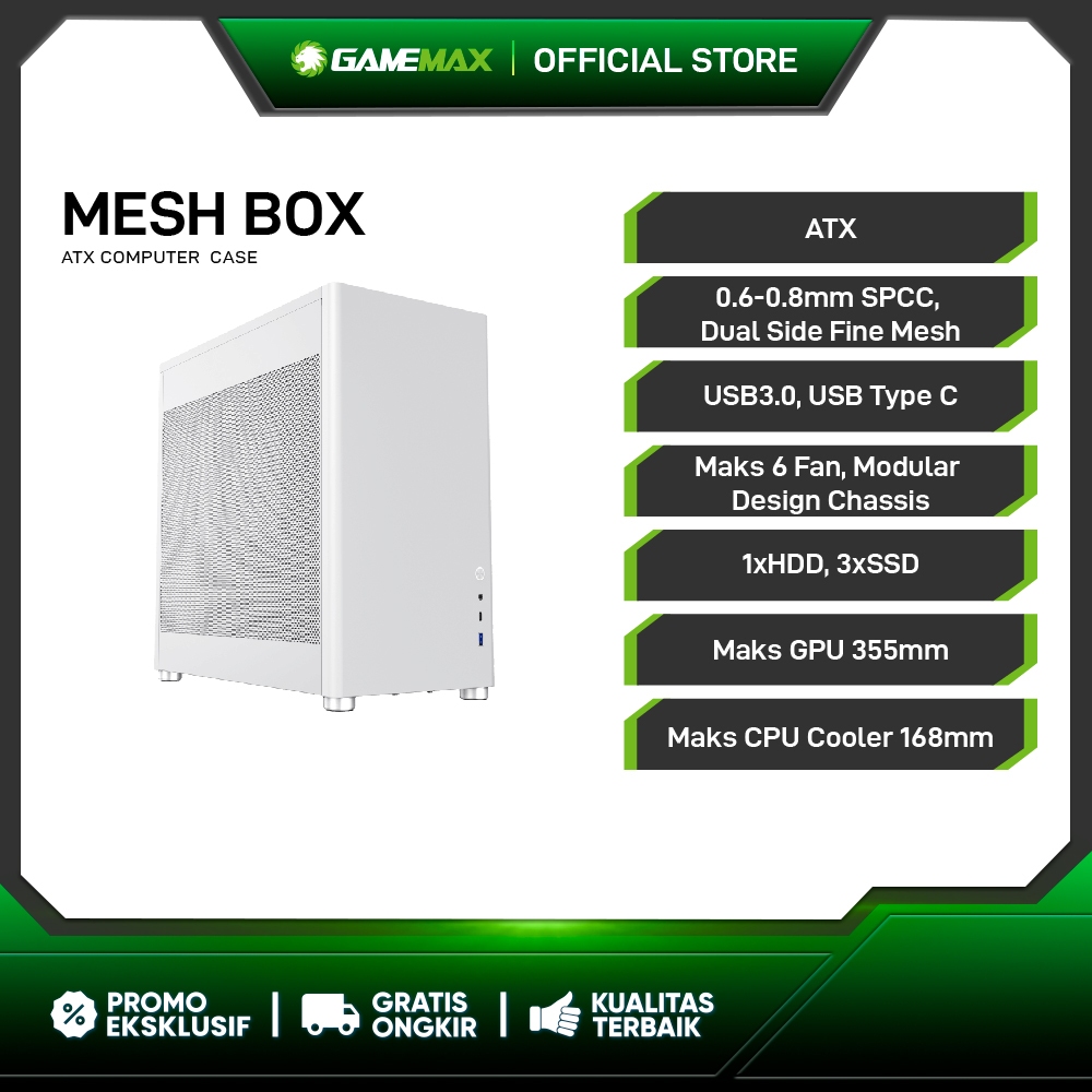 Jual GameMax M60 Dual Mesh mATX Gaming PC Case | Shopee Indonesia