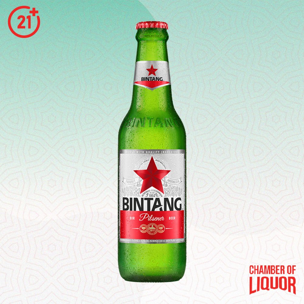 Jual BINTANG Pilsener Beer Pint Bir Botol 330ml | Shopee Indonesia