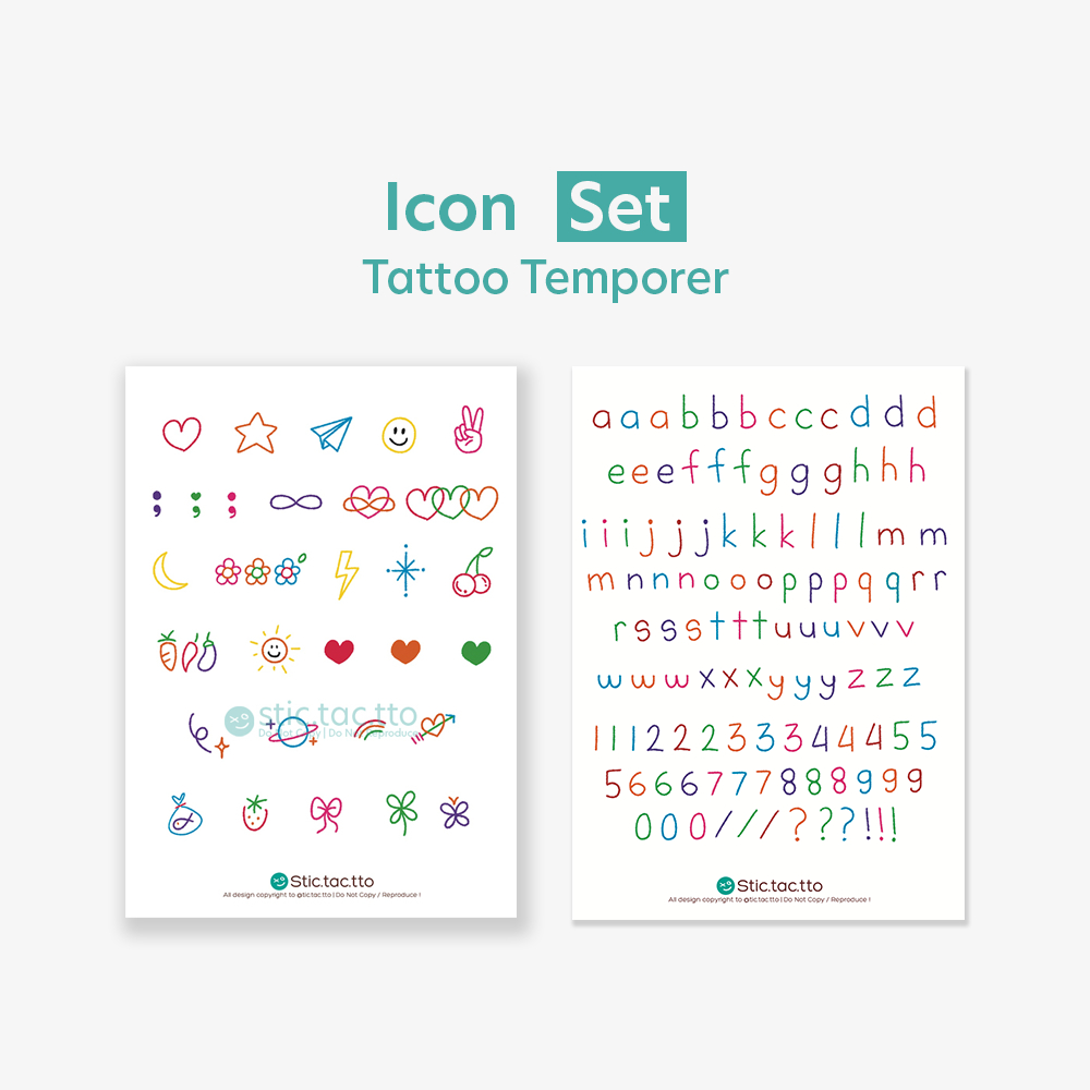 Jual Stic.tac.tto Icon Set Alphabet Numbering Sticker Tattoo Sticker ...