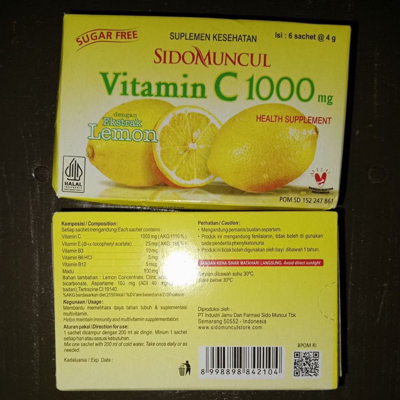 Jual Vitamin C 1000 sachet 6pcs | Shopee Indonesia