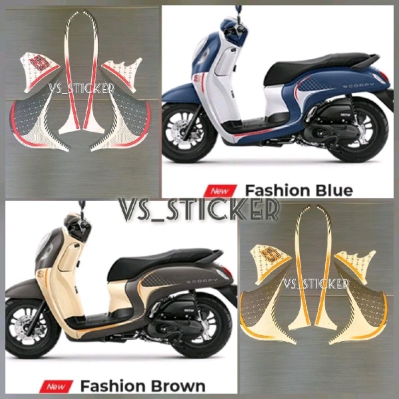 Jual STRIPING LIST STANDART MOTOR HONDA SCOOPY FASHION 2024 CREAM BIRU ...