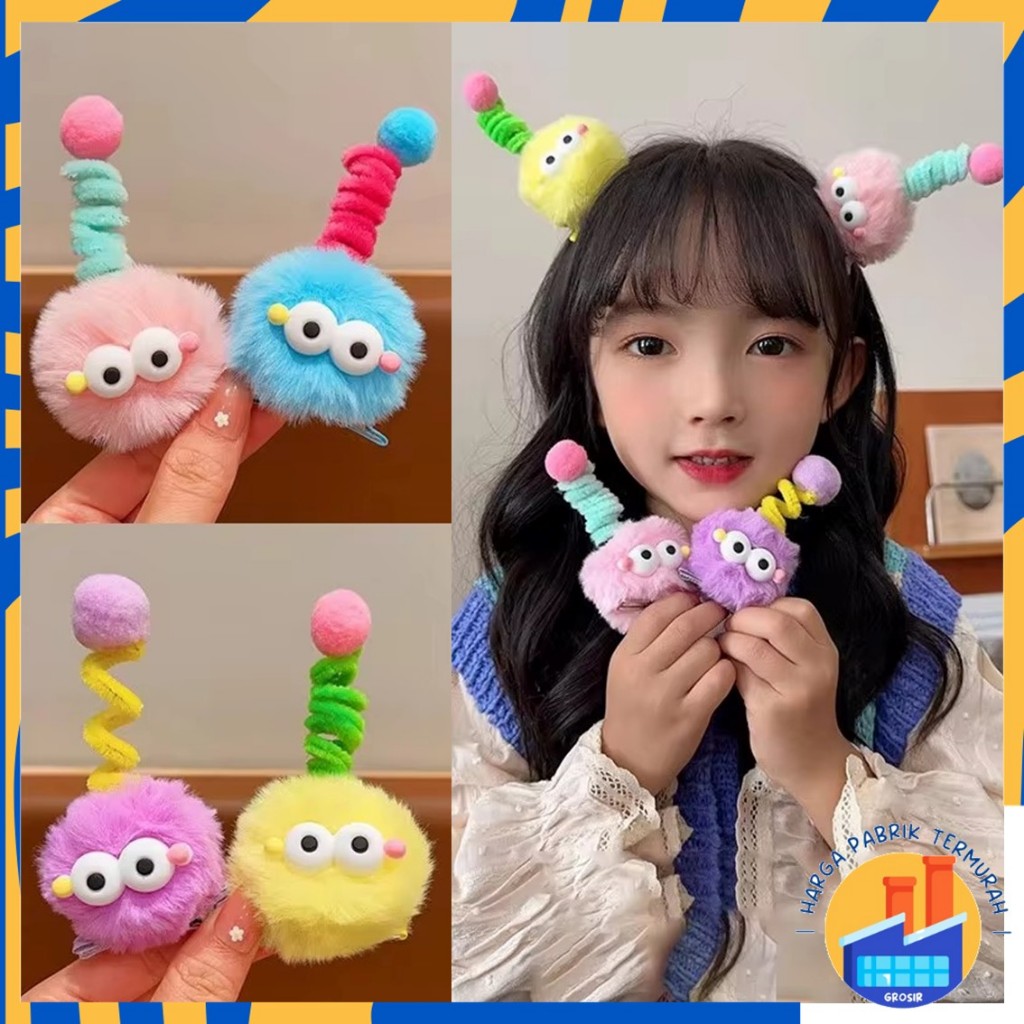Jual HPT Jepit Rambut Pompom Jepitan Rambut Anak Model Boneka Antena ...