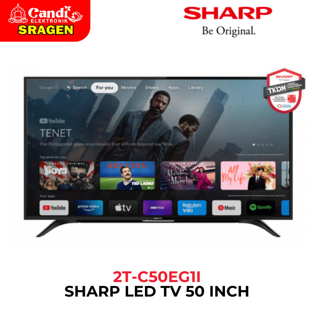 Jual SHARP Smart Google TV 50 Inch Full HD - 2T-C50EG1I | Shopee Indonesia