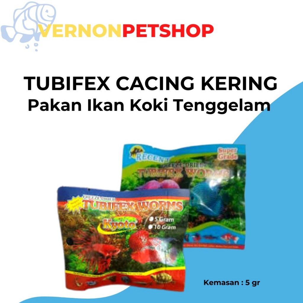 Jual Cacing kering 5gr 5 gr makanan pakan ikan hias | Shopee Indonesia