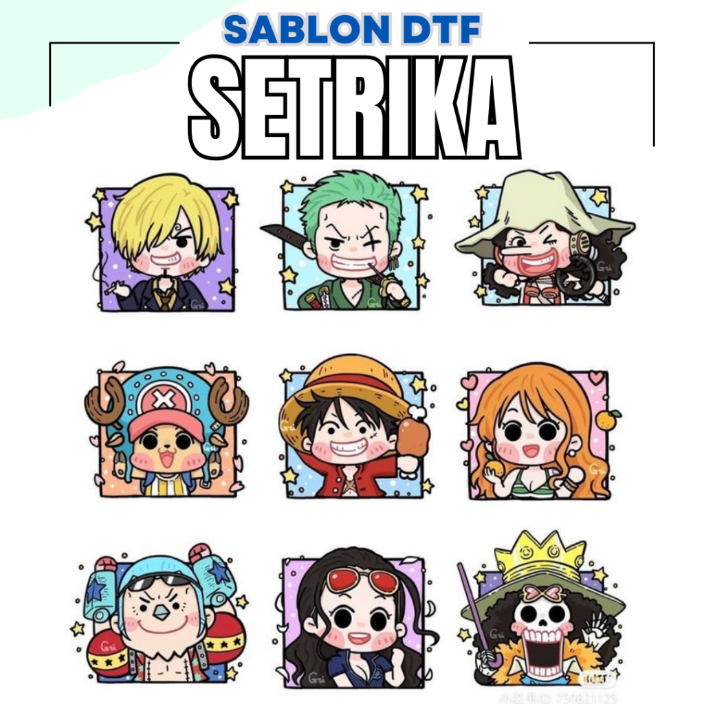 Jual Sablon Setrika Gambar / Sticker Sablon Anime One Piece Paketan ...