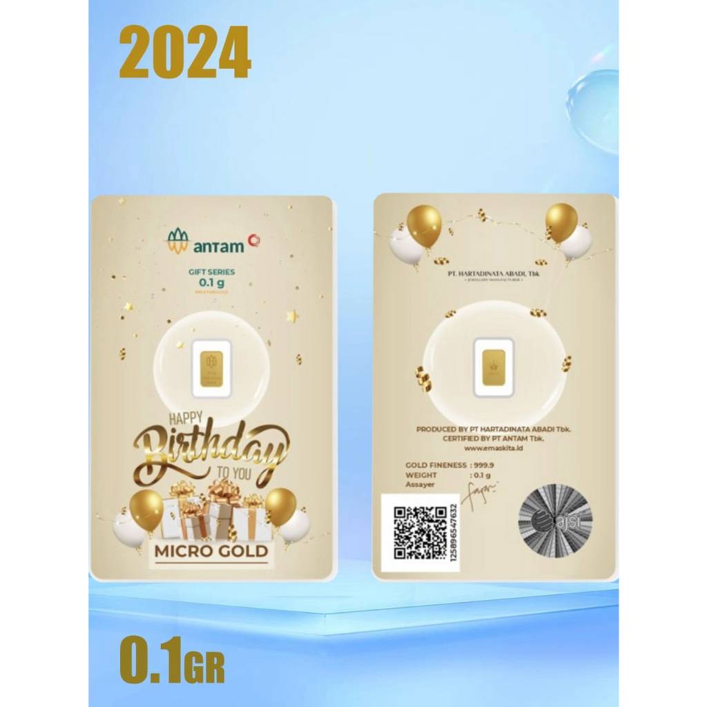 Jual 0.1 Gram Gold Logam Mulia Micro Gold Antam Hartadinata Birthday ...