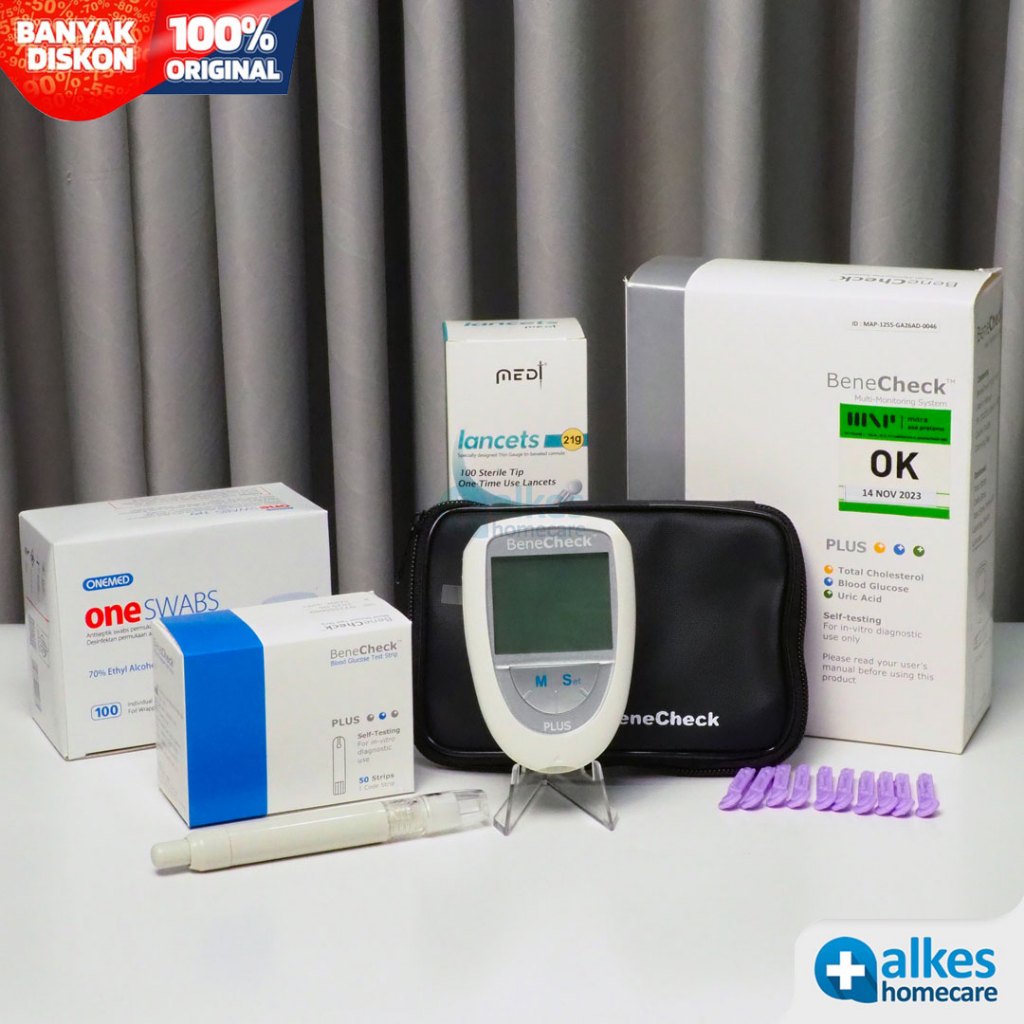Jual Alat Cek Darah BeneCheck PLUS Strip Glukosa (PAKET) - Free 1 Box ...