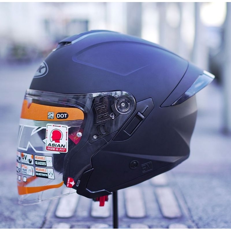 Jual INK TERRA 2 SOLID BLACK DOFF ORIGINAL | DOUBLE VISOR | HELM HALF ...