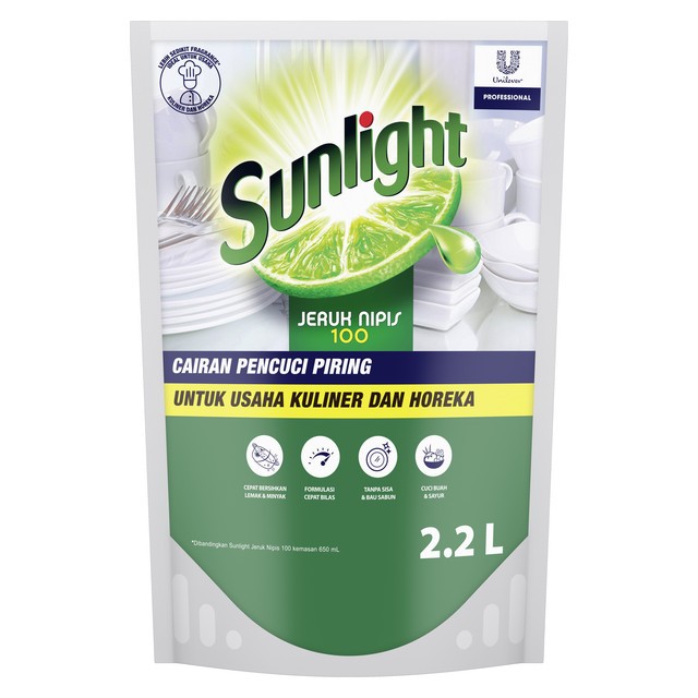 Jual Sunlight Professional Sabun Cuci Piring Cair Jeruk Nipis 2.2 L Pouch | Shopee Indonesia