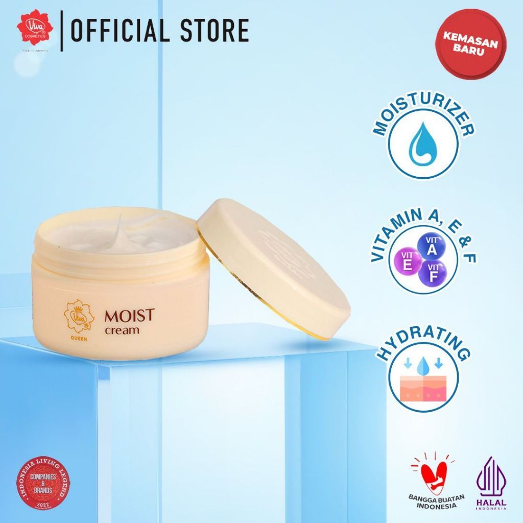 Jual Viva Queen Moist Cream with Moisturizer, Vit A, E & F - 22 gr ...