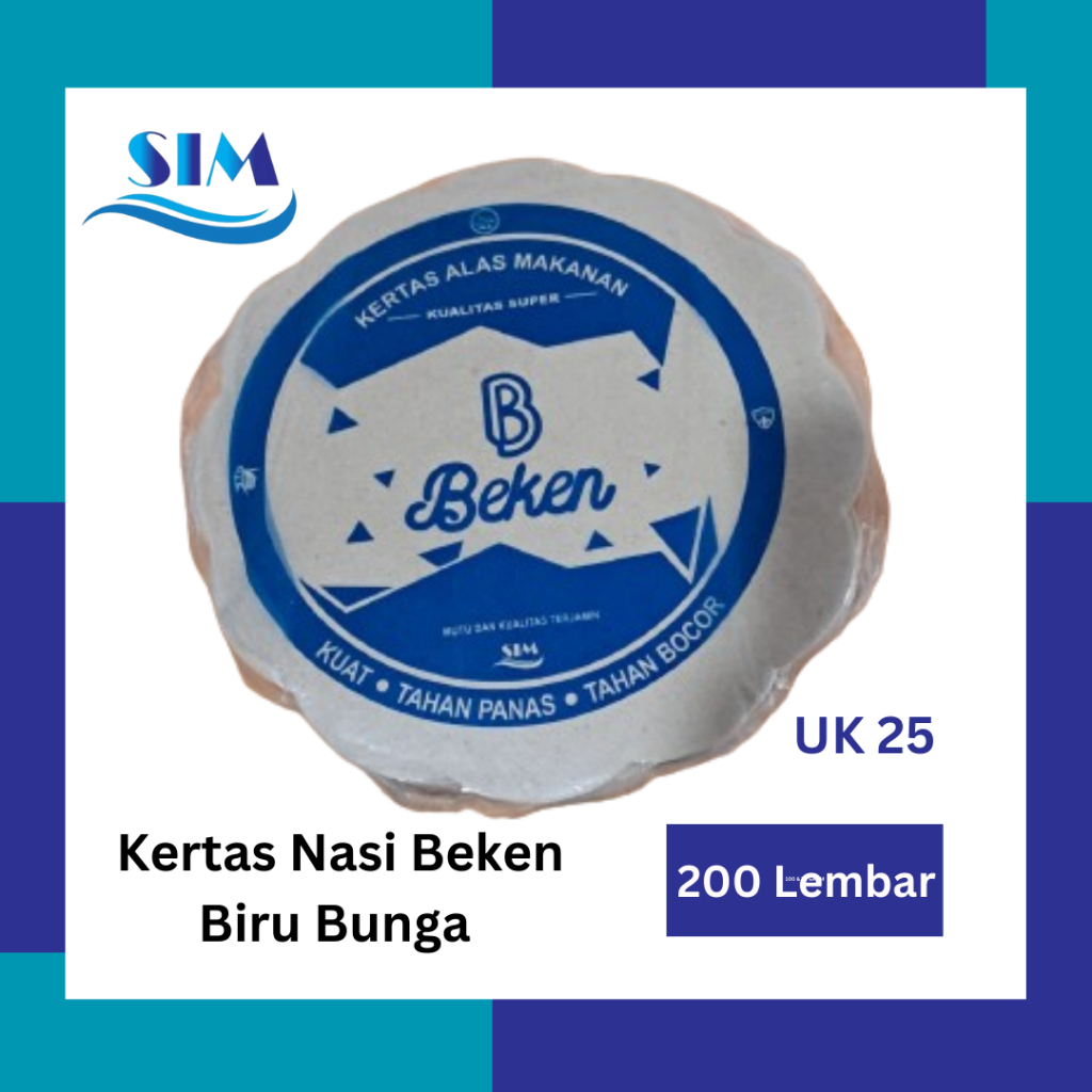 Jual Kertas Nasi Beken Biru Bunga (isi 200 lembar) - Kertas Minyak Alas ...