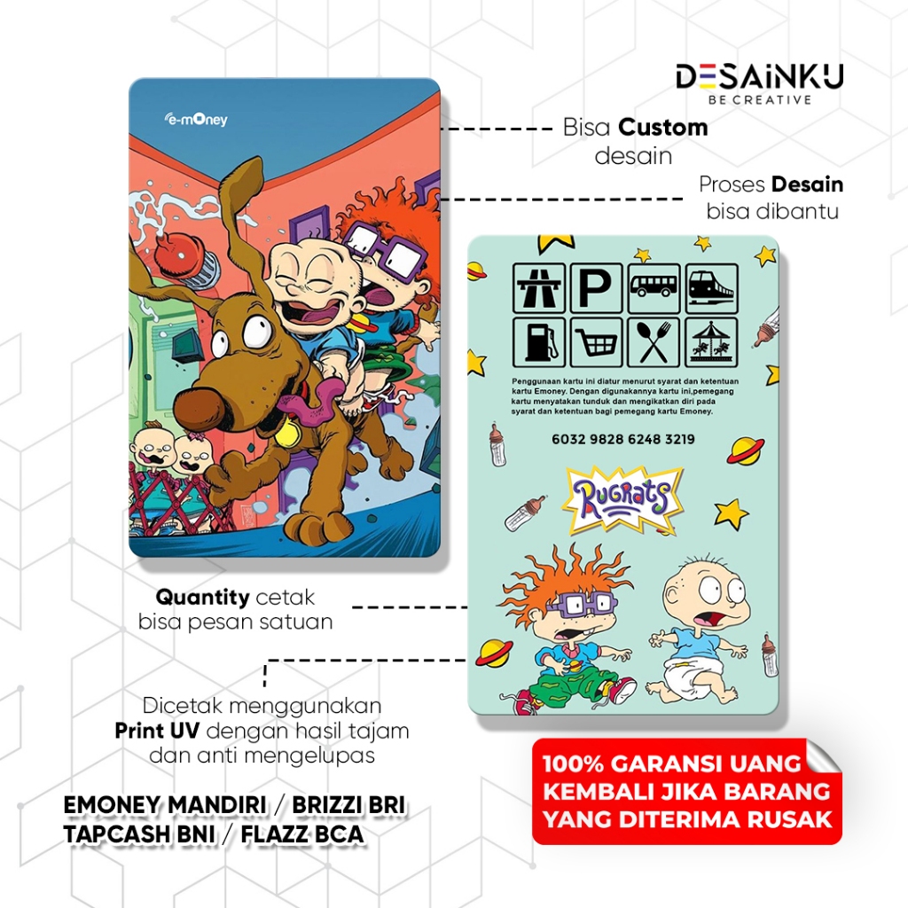 Jual Emoney RUGARTS CARTOON / NICKELODION / Tap Cash Flazz Brizzi ...