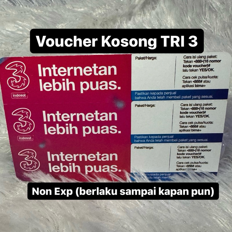 Jual Voucher Kosong TRI 3in1 Nasional | Shopee Indonesia