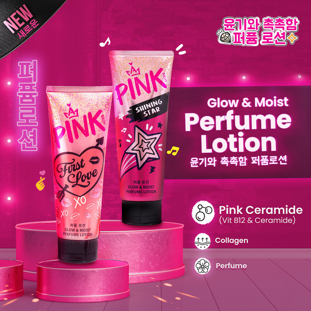 Jual PINK SKIN GLOW & MOIST PERFUME LOTION 180ML | Shopee Indonesia