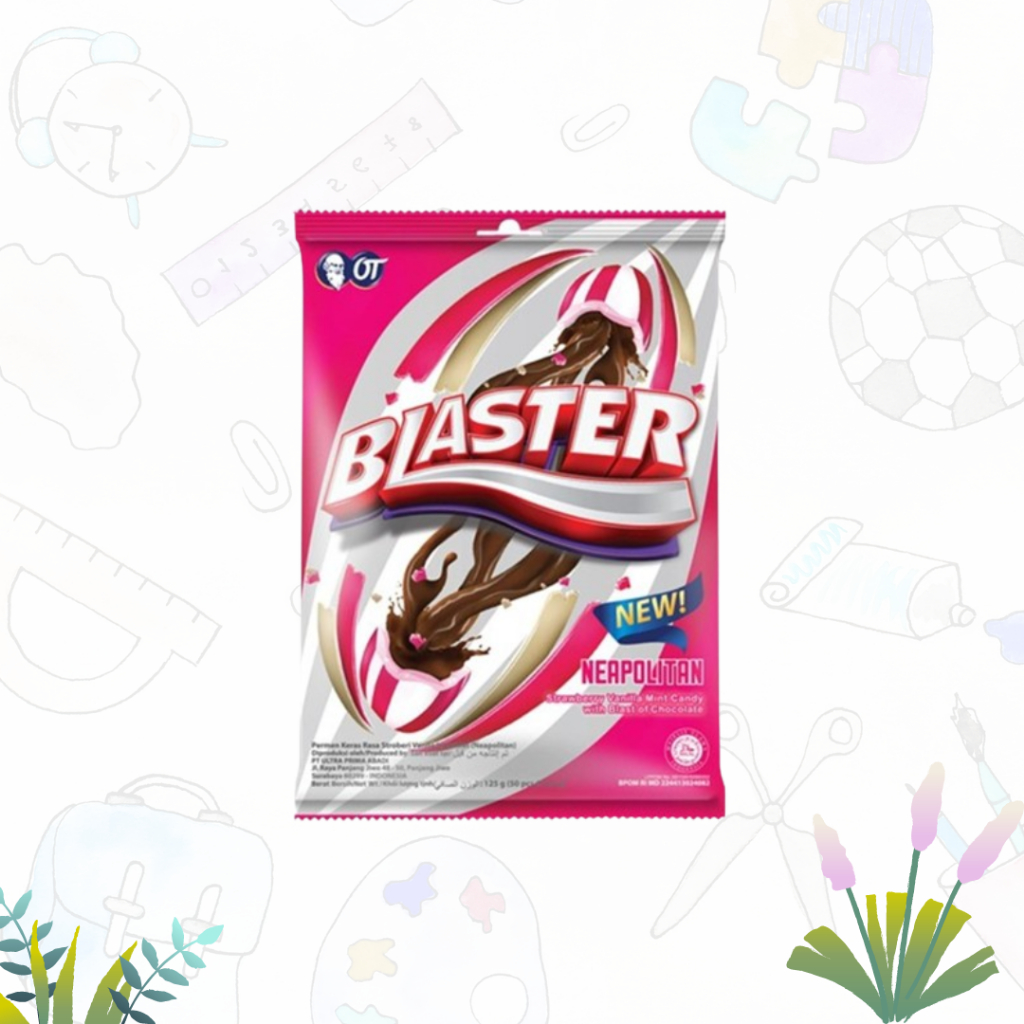 Jual Permen Blaster Neopolitan Strawberry Vanilla 125 gr (PCS) | Shopee ...