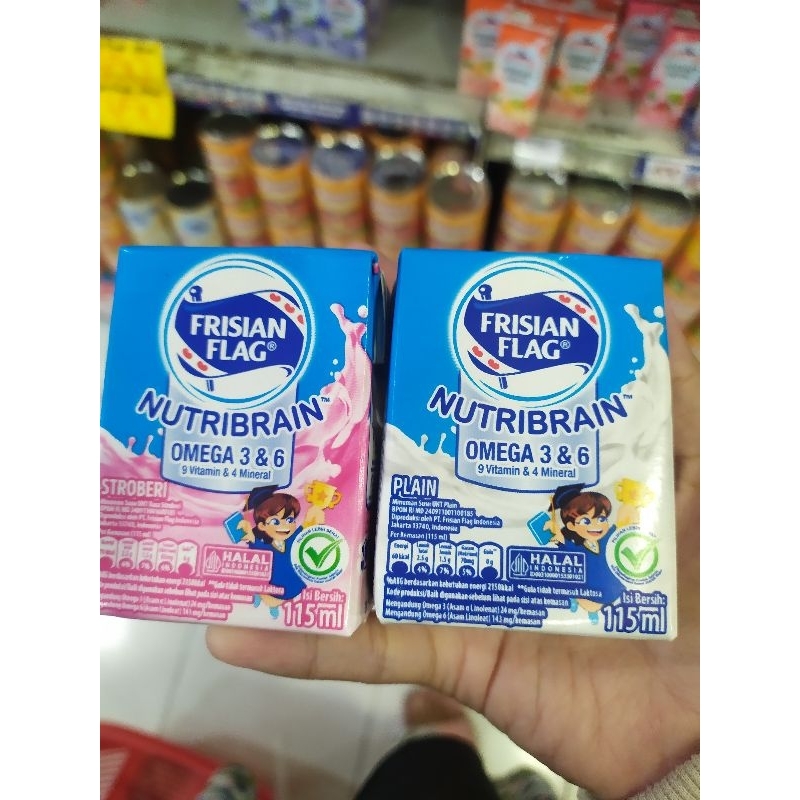 Jual Susu Kotak Frisian Flag Omega Nutribrain 115ml (Strawberry, Plain) | Shopee Indonesia