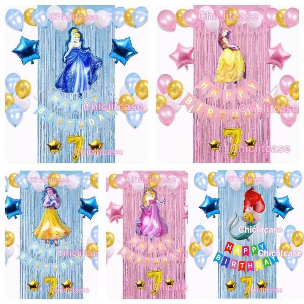 Jual set paket dekorasi balon ulang tahun anak tema princess | Shopee ...