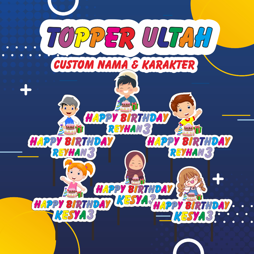 Jual TOPPER KUE ULANG TAHUN KARAKTER CUSTOM | Shopee Indonesia