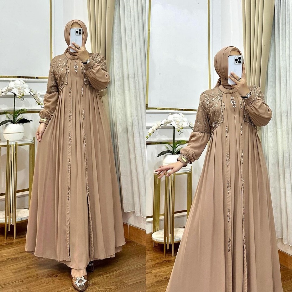Jual GAMIS LUNARA MAXI DRESS CERUTY BRUKAT PAYET | GAMIS KONDANGAN ...
