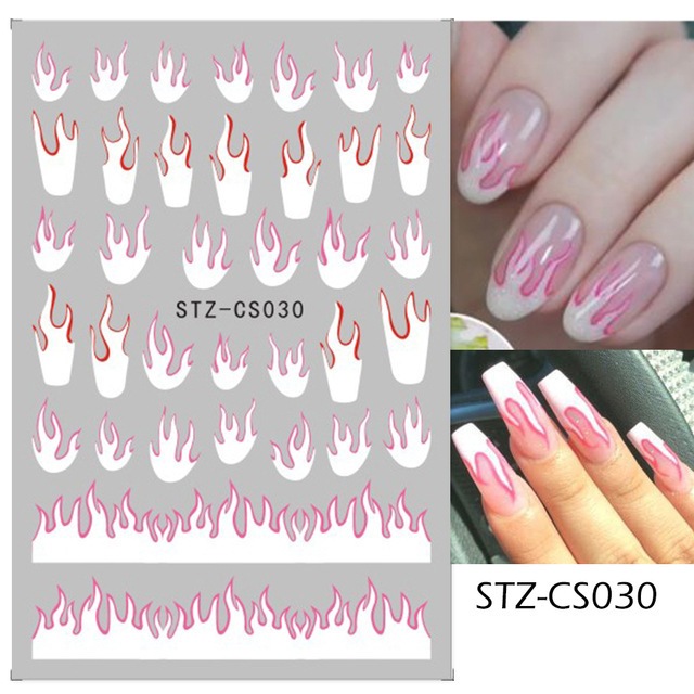 Jual Stiker Nail Art 3D Desain Api Untuk Aksesoris Manicure / For nail ...