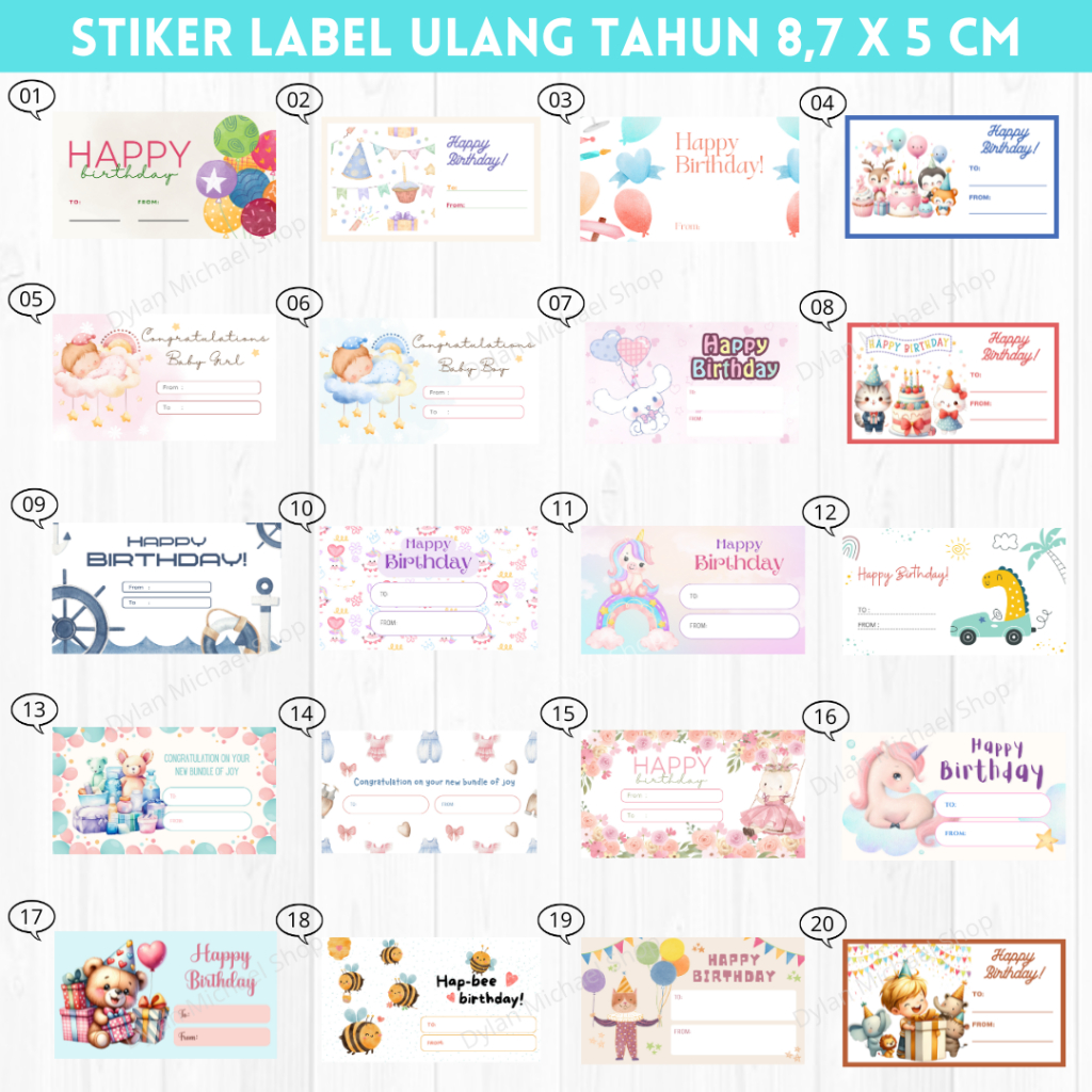 Jual Sticker happy birthday stiker ucapan ulang tahun stiker kado gift ...