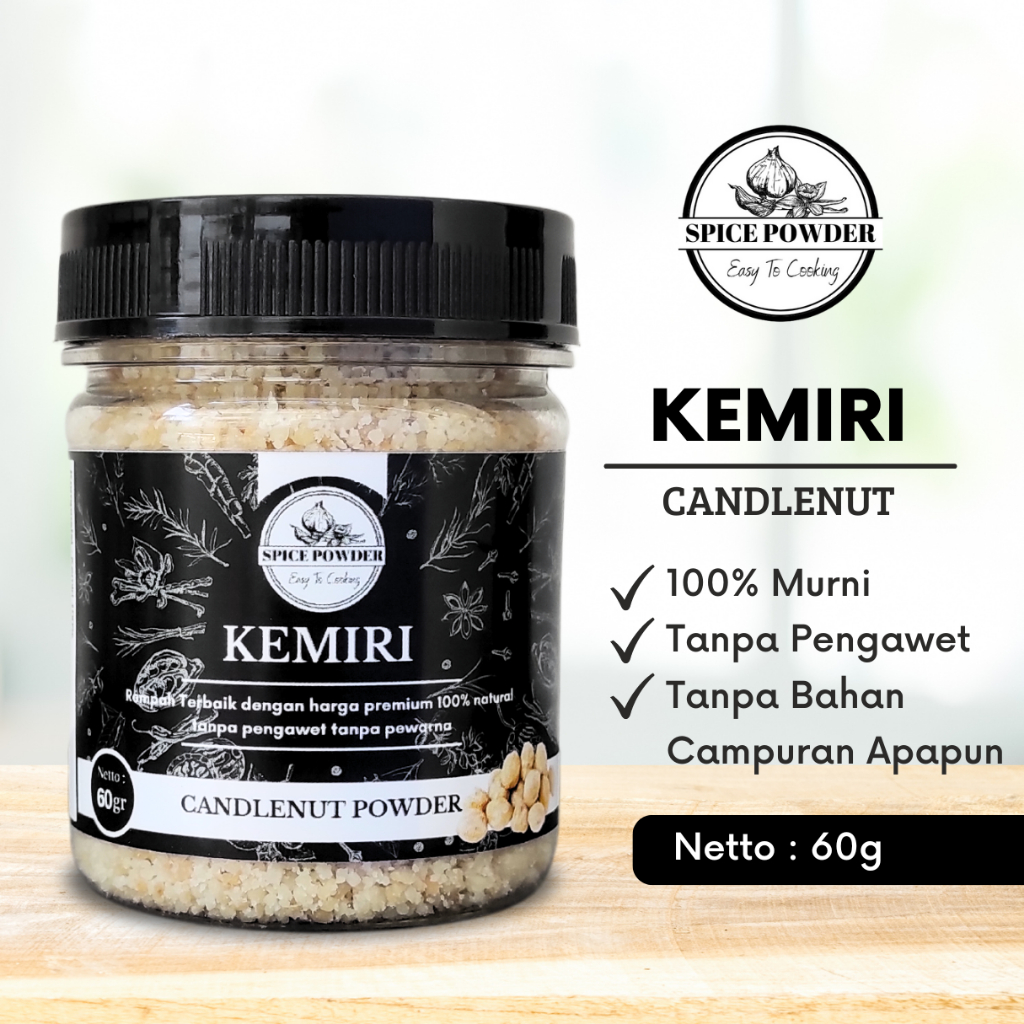 Jual Kemiri Bubuk - Bumbu Dapur Rempah Asli Murni Original Organik ...
