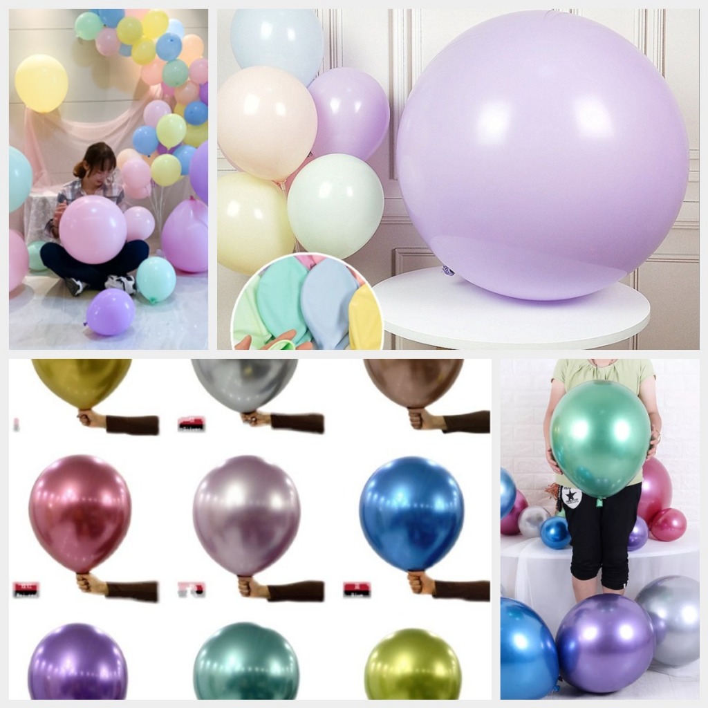 Jual Balon Latex Pastel Doff Chrome Jumbo 18 Inch | Shopee Indonesia