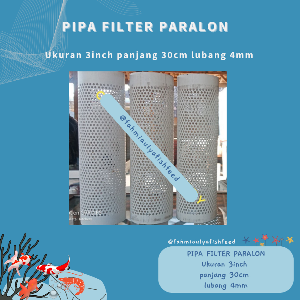 Jual PIPA FILTER PARALON Ukuran 3 inch panjang 30 cm lubang 4 mm ...