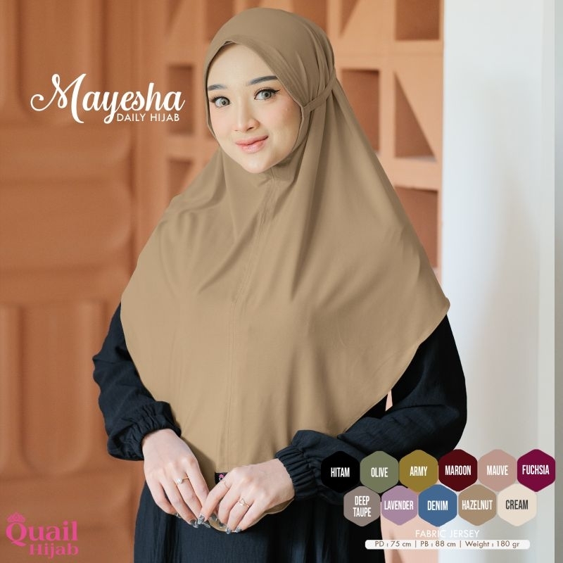 Jual Mayesha Daily Hijab, jilbab non pad ada talinya, size standar ...