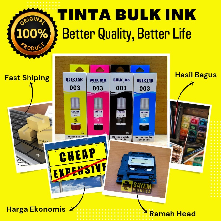 Jual Tinta Bulk Ink 003 3ps0n L1110 L1210 L3110 L3116 L3150 L3156 L3250 ...