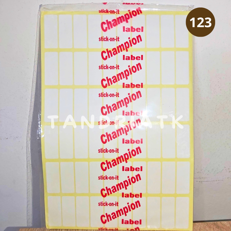 Jual [10 Lembar/1 Pak] Sticker Label Polos 123 (3 x 1,2 cm) Champion ...