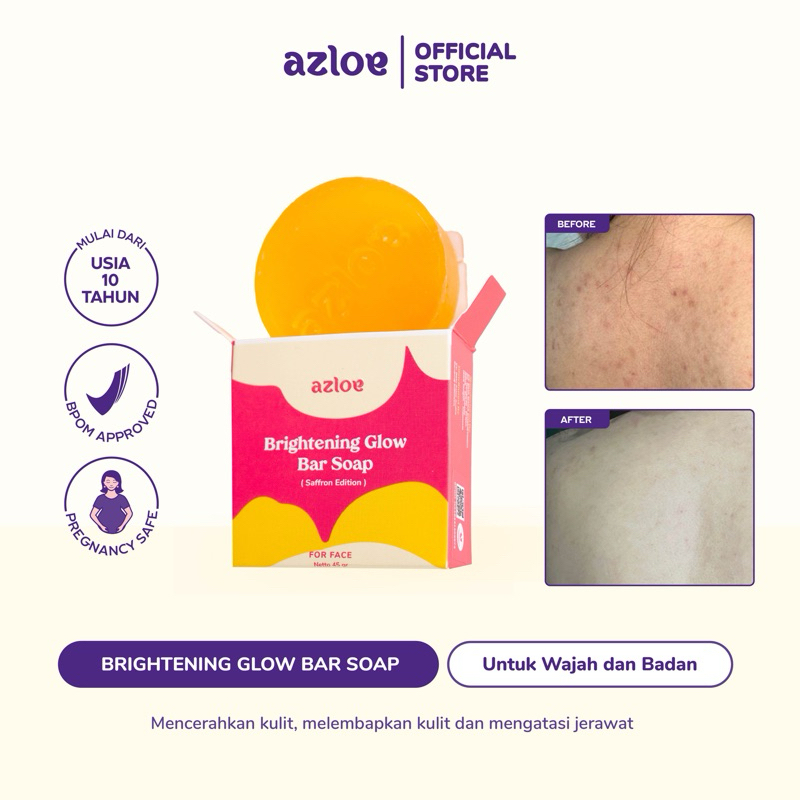 Jual AZLOE Brightening Glow Bar Soap (Upgrade saffron) | Sabun untuk ...