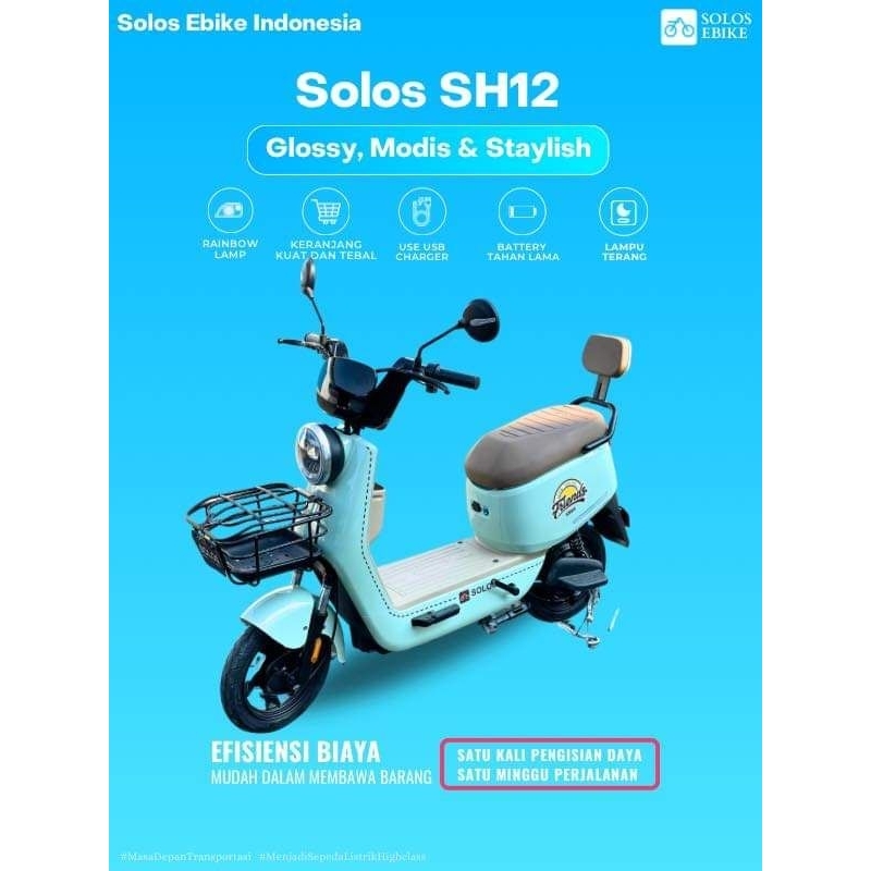 Jual Sepeda Listrik SOLOS Type S-H12 | Shopee Indonesia