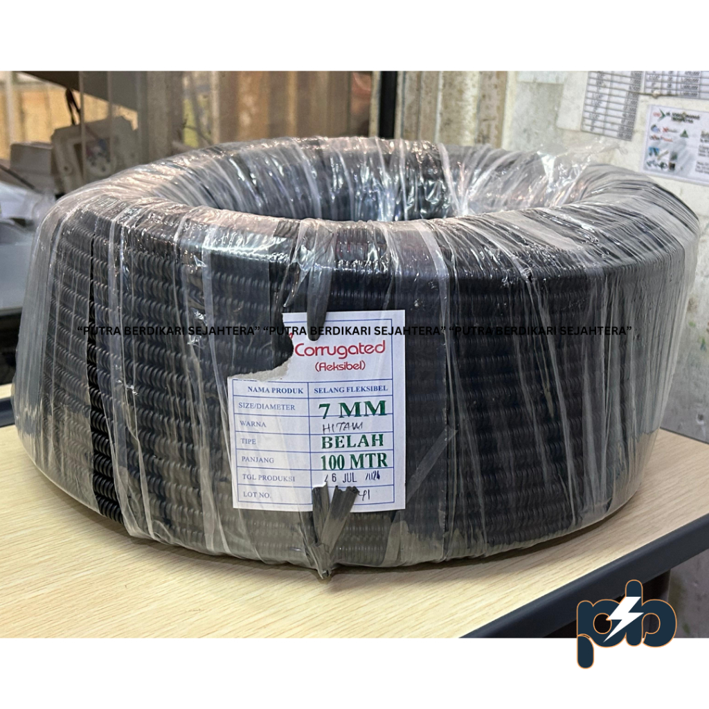 Jual Flexible Conduit PVC Belah 7mm Hitam / Flexible PVC Belah 7 mm ...