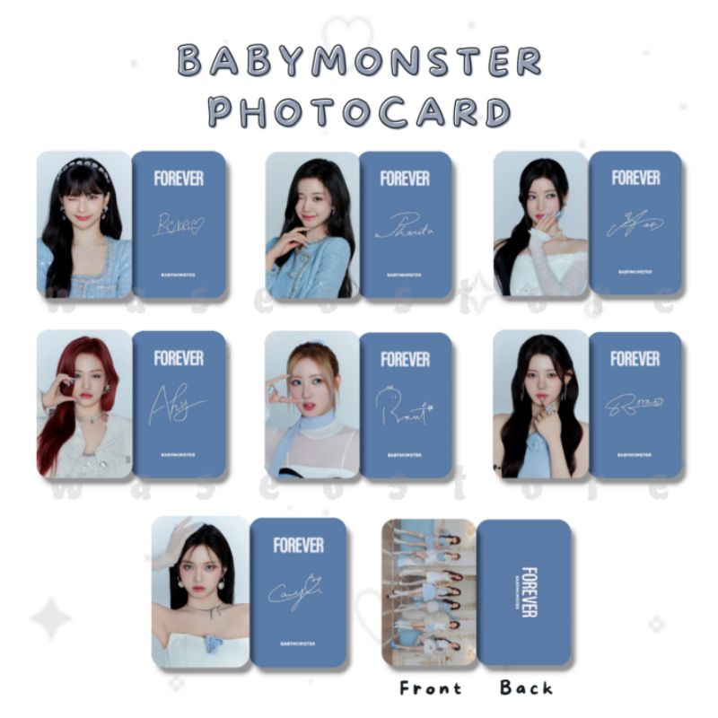 Jual PHOTOCARD BABYMONSTER 2 SISI (1 SET) | Photocard Kpop Babymonster 1 Set tanda tangan ...
