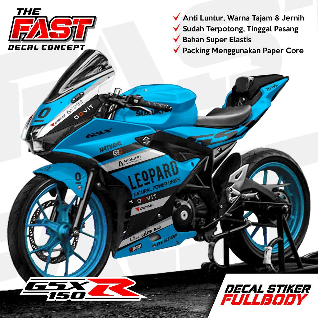 Jual Bisa cod ecal stiker full body gsx motif leopard stiker decal full ...