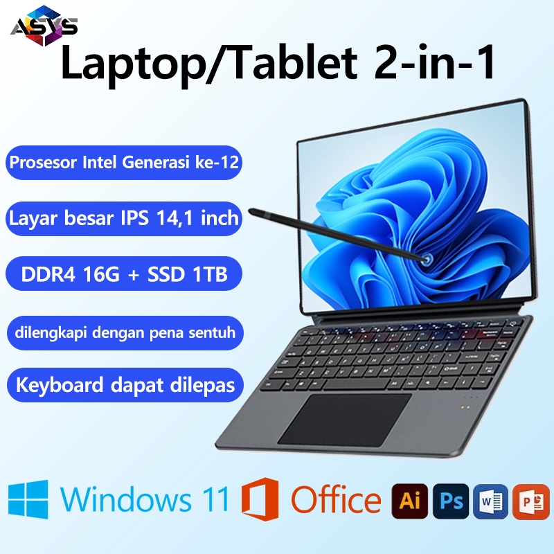 Jual Laptop/Tablet 2-in-1 dengan layar sentuh, prosesor Intel Generasi ...