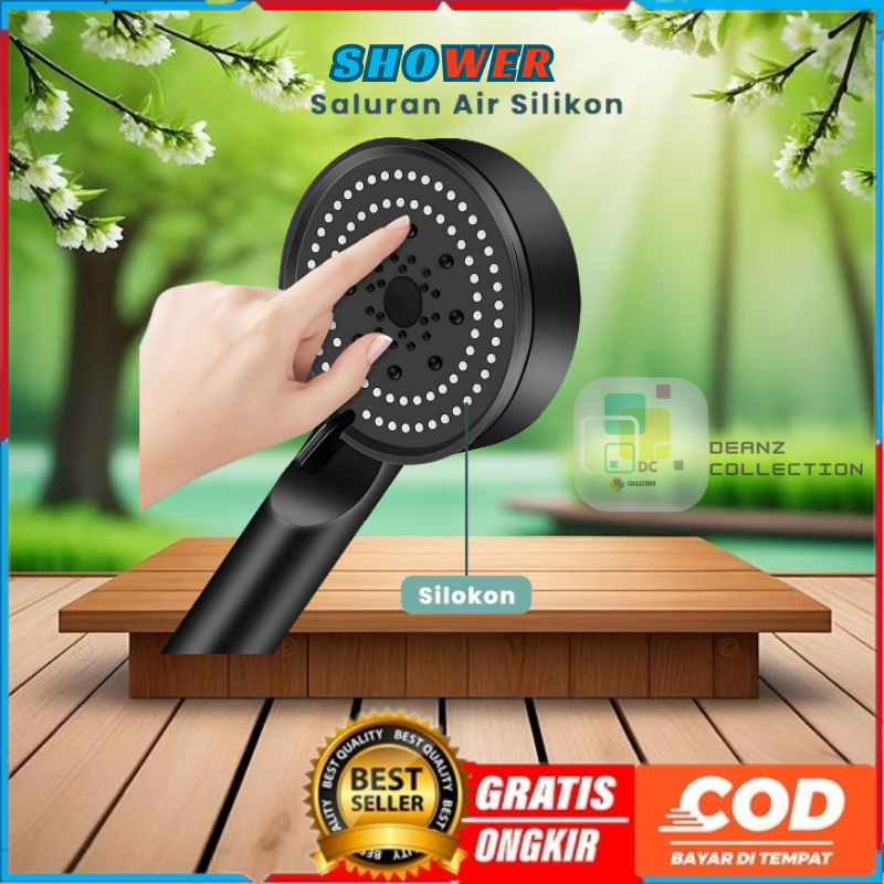 Jual Shower Set Mandi Hitam Premium Shower Head Set 5 Mode Adjustable ...