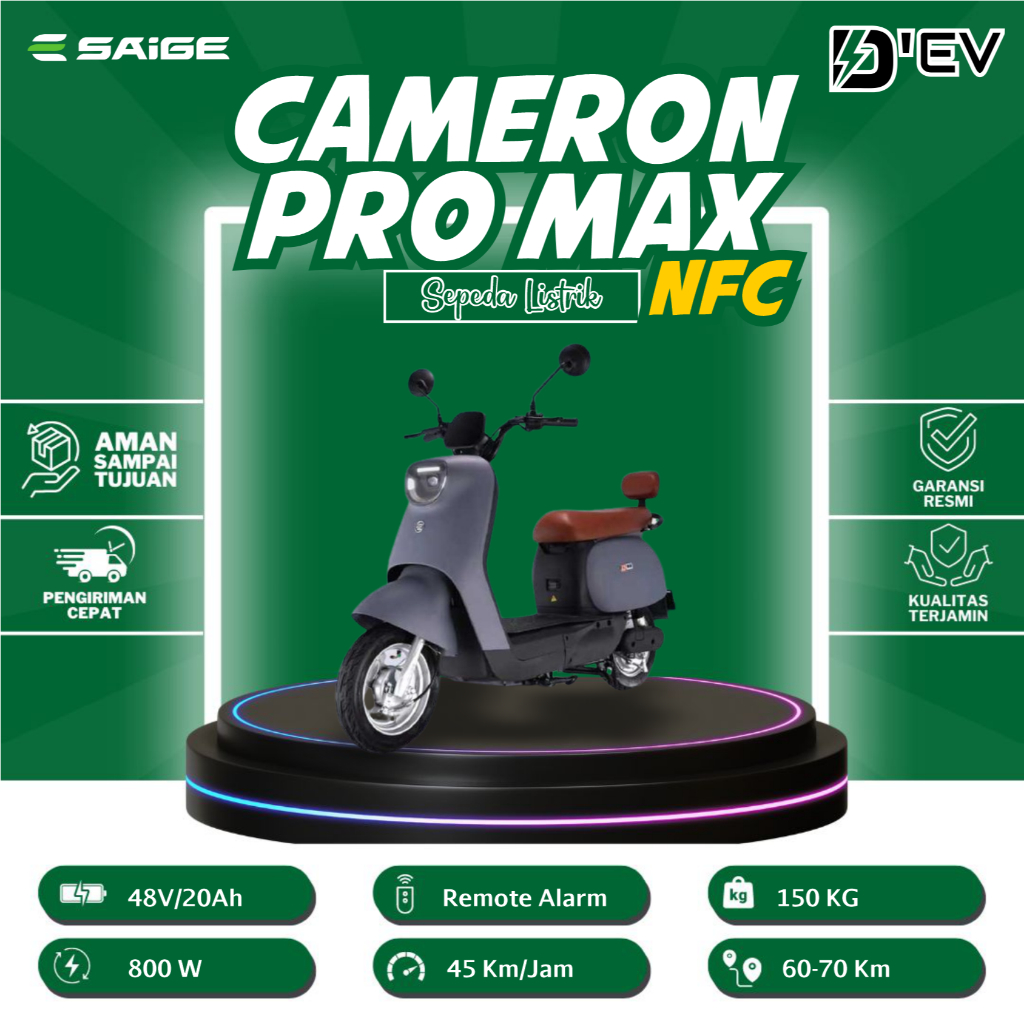 Jual Sepeda Listrik SAIGE Cameron Pro Max NFC 48V/20Ah | 800Watt ...