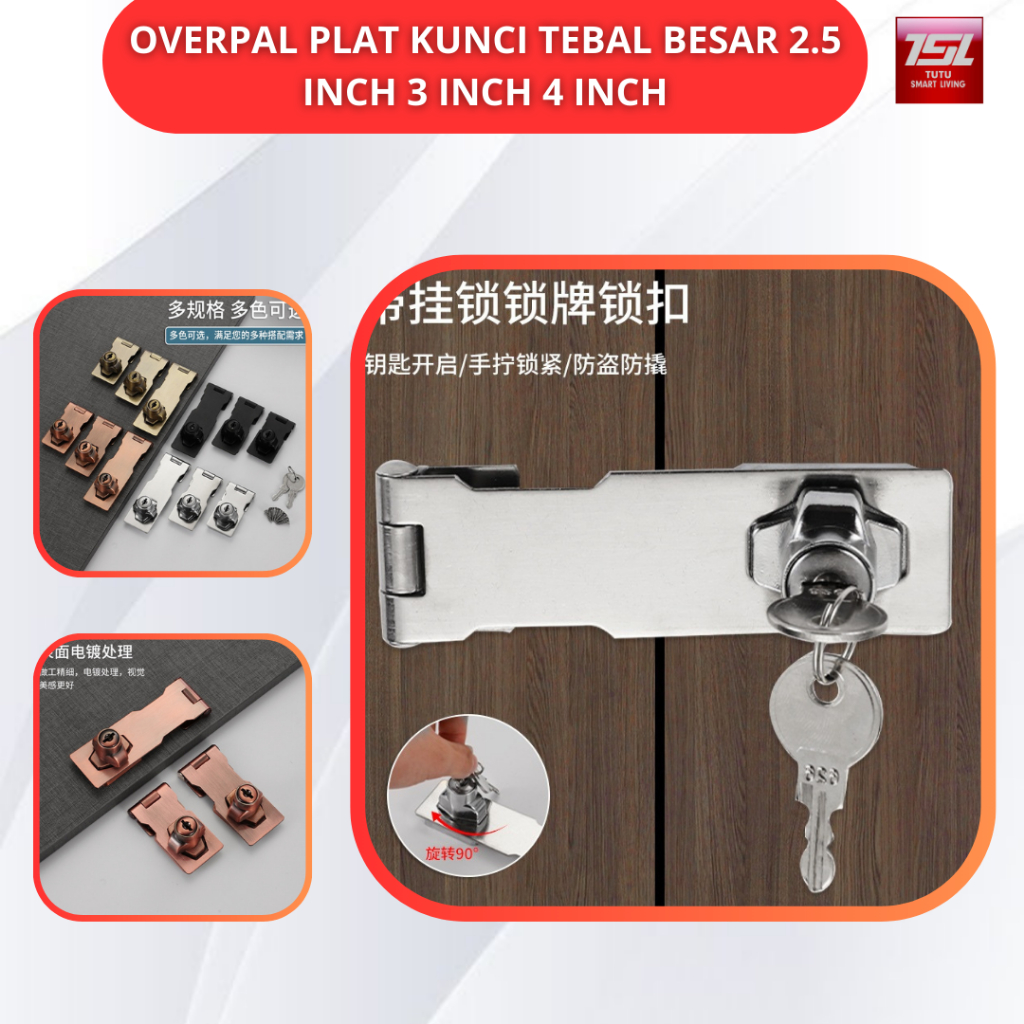Jual TUTU Overpal Plat Kunci Tebal Besar 2.5 inch 3 inch 4 inch ...