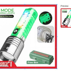 Jual Senter Maghnet Zoom in out Cas 8 Mode Warna 30W Waterproof Flashlight 520A KOREAN TECH 전기 ...