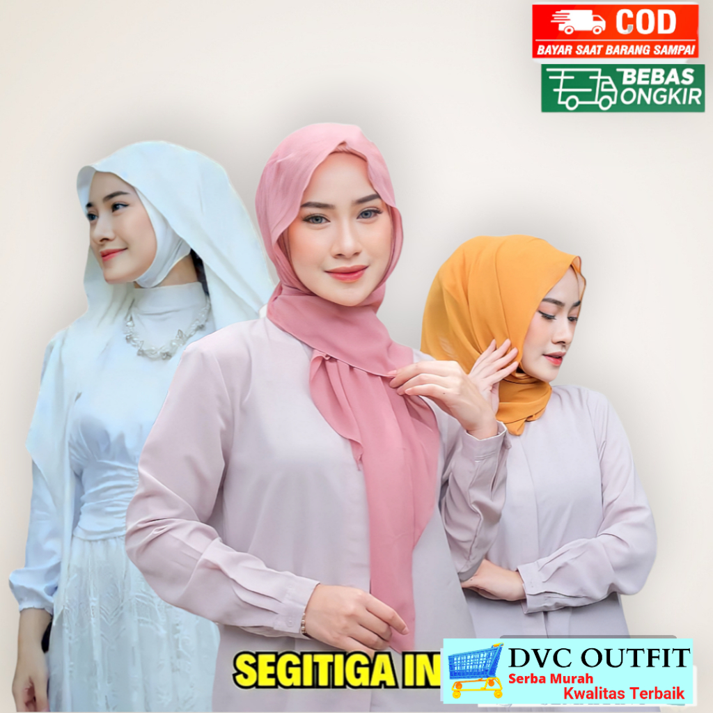 Jual Jilbab Segitiga 𝐆𝐚𝐧𝐢𝐚 Instan Inner Bando Diamond Dewasa | Kerudung ...